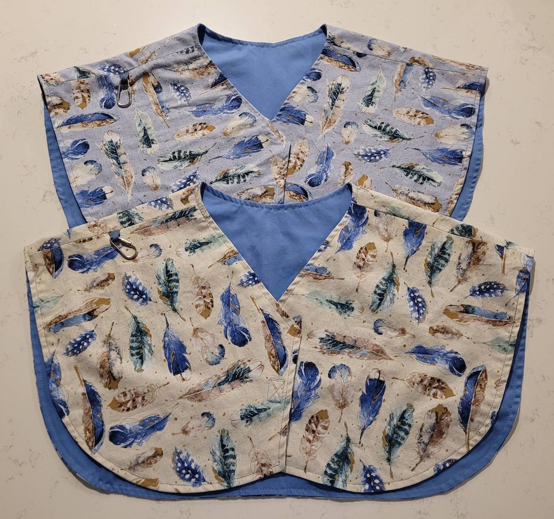 Poop Poncho for Pet Bird or Parrot - Feather Fabric, Blue Hues ...