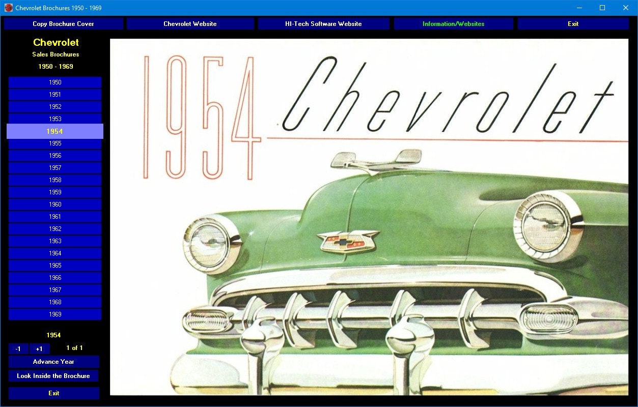 Chevrolet Sales Brochures 1950 -1969 - Etsy