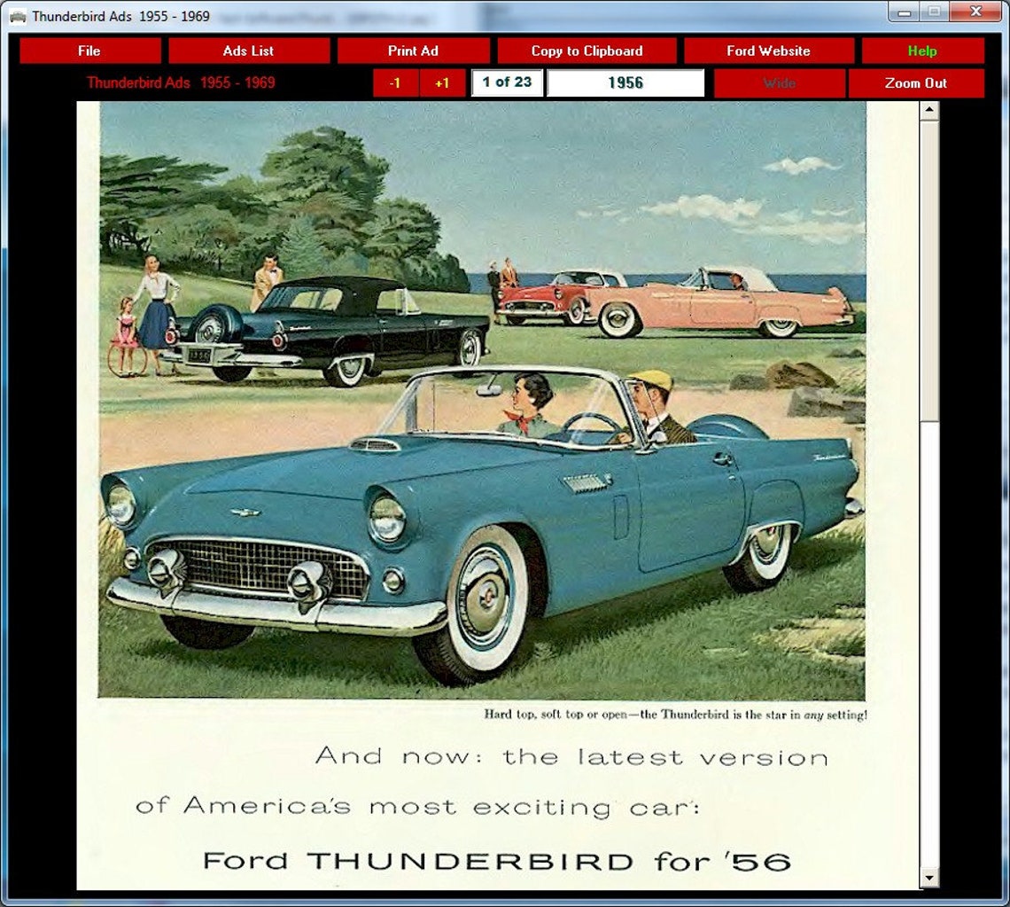 Thunderbird Ads 1955 - 1969 - Etsy
