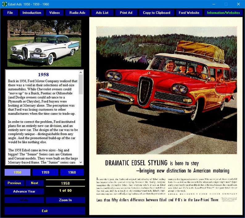 Edsel Ads 1958 - 1959 - 1960 - Etsy