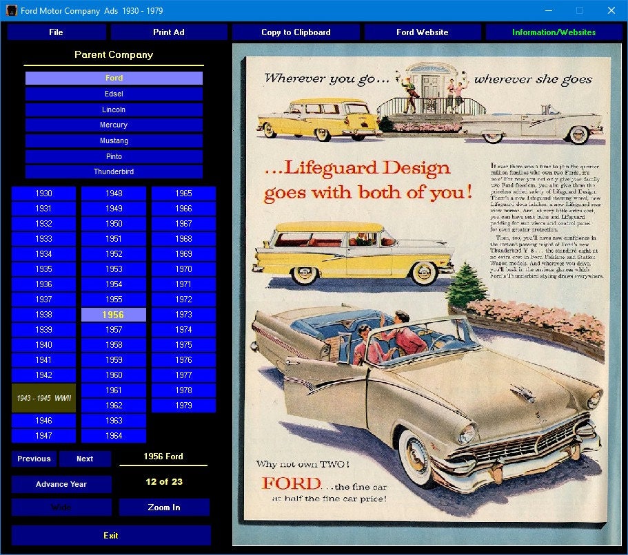 Ford Motor Company Ads 1930 - 1979 - Etsy