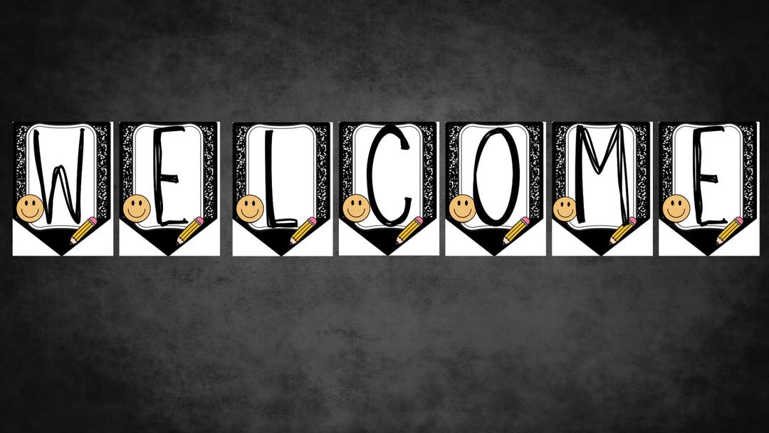 Composition Notebook Themed Welcome Banner - Etsy