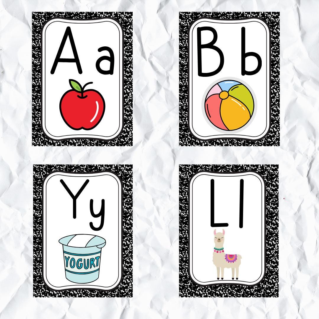 Composition Notebook Classroom Alphabet - Etsy
