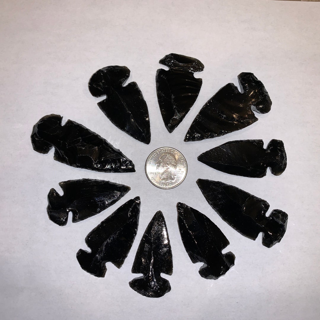 Stunning Ten (10) Black Obsidian Arrow Heads Free S&H - Etsy