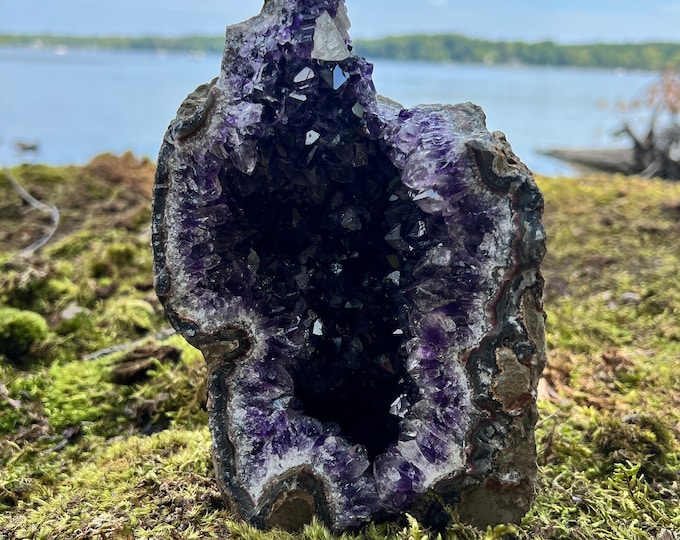 Pink & Gold Twin Geode, Geode, Druzy Geode, Twin Geode, Crystals, Geode ...
