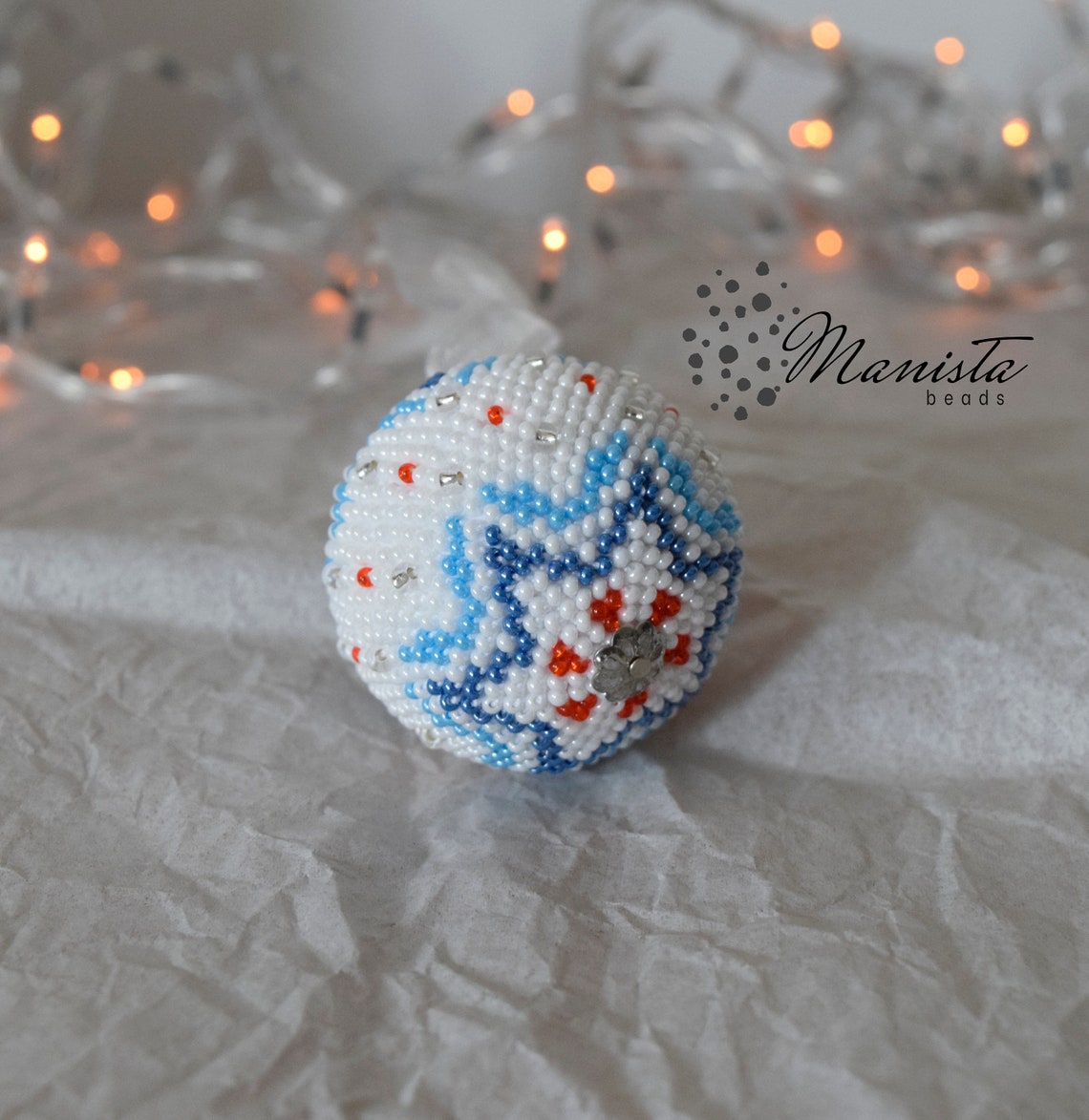 Merry - Beaded Crochet Christmas Ball Ornament - PDF PATTERN - #020 - Etsy