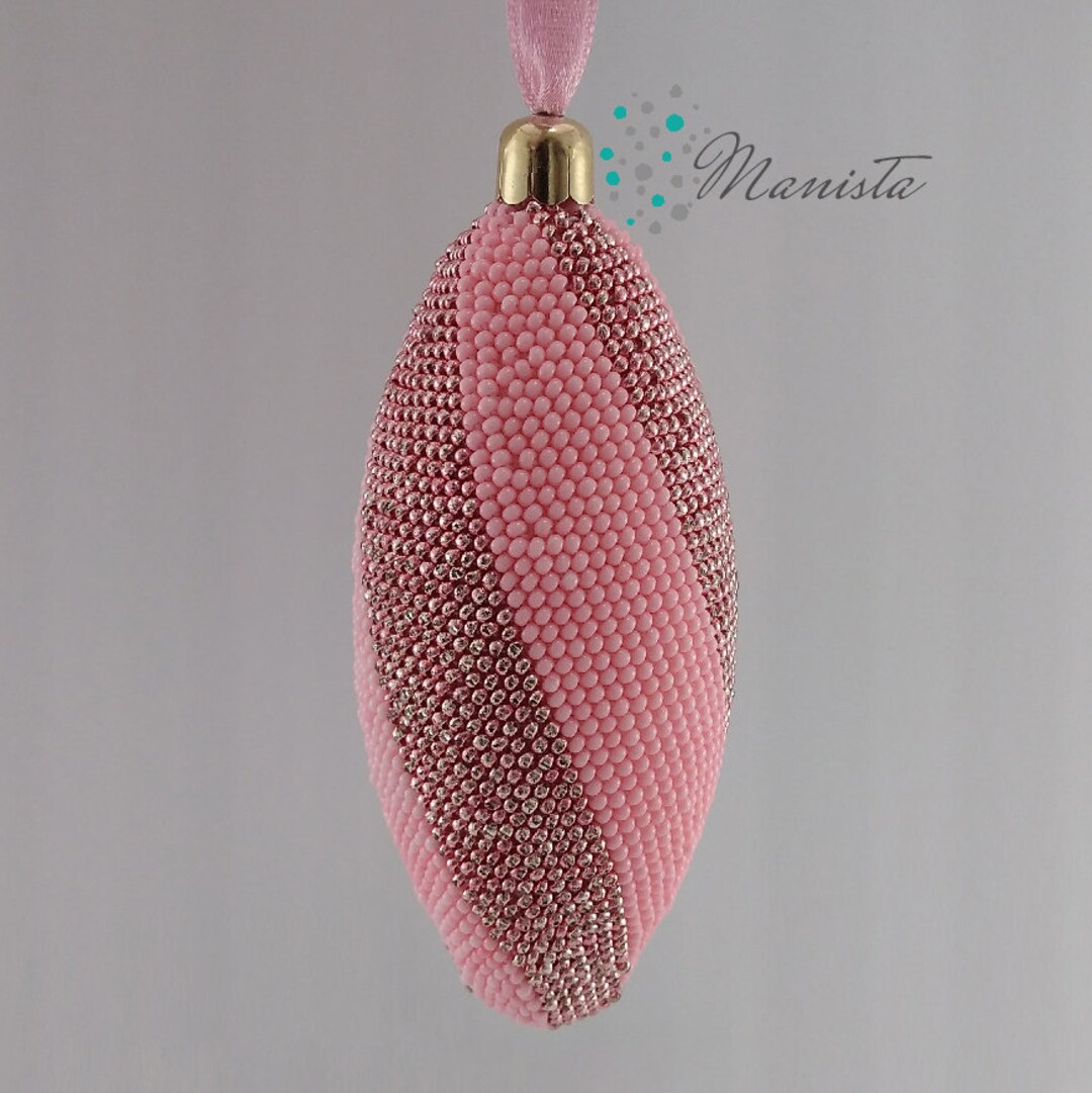 Beaded Crochet Christmas Ornament - PDF PATTERN - "blissfully Pink ...