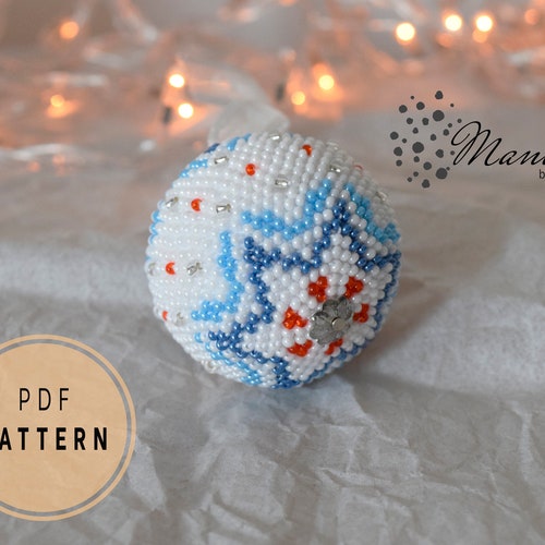 Beaded Christmas Ornament Pattern Bead Crochet Ball Scheme - Etsy