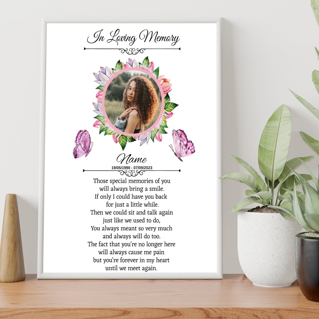 In Loving Memory Custom Photo Memorial A4 Print no Frame - Etsy