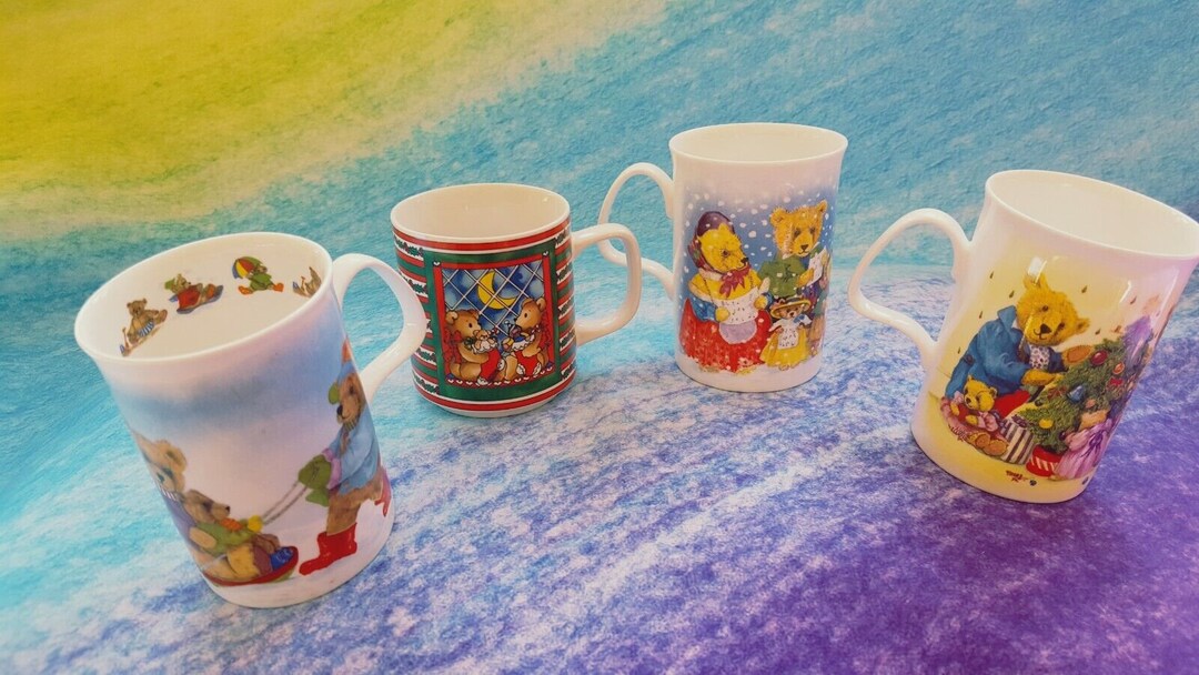 4 Teddy Bear Mug Holiday Christmas by Playtime Teddy,teddy Bear ...