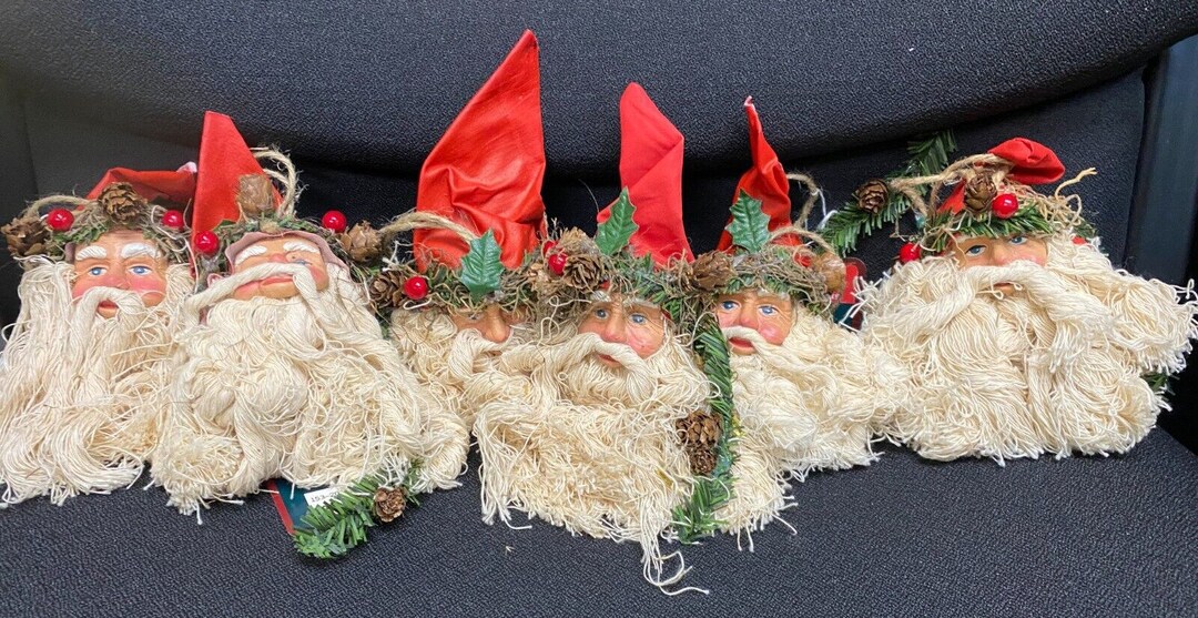 6 Trimmery Black Forrest Christmas Santa Oranaments - Etsy