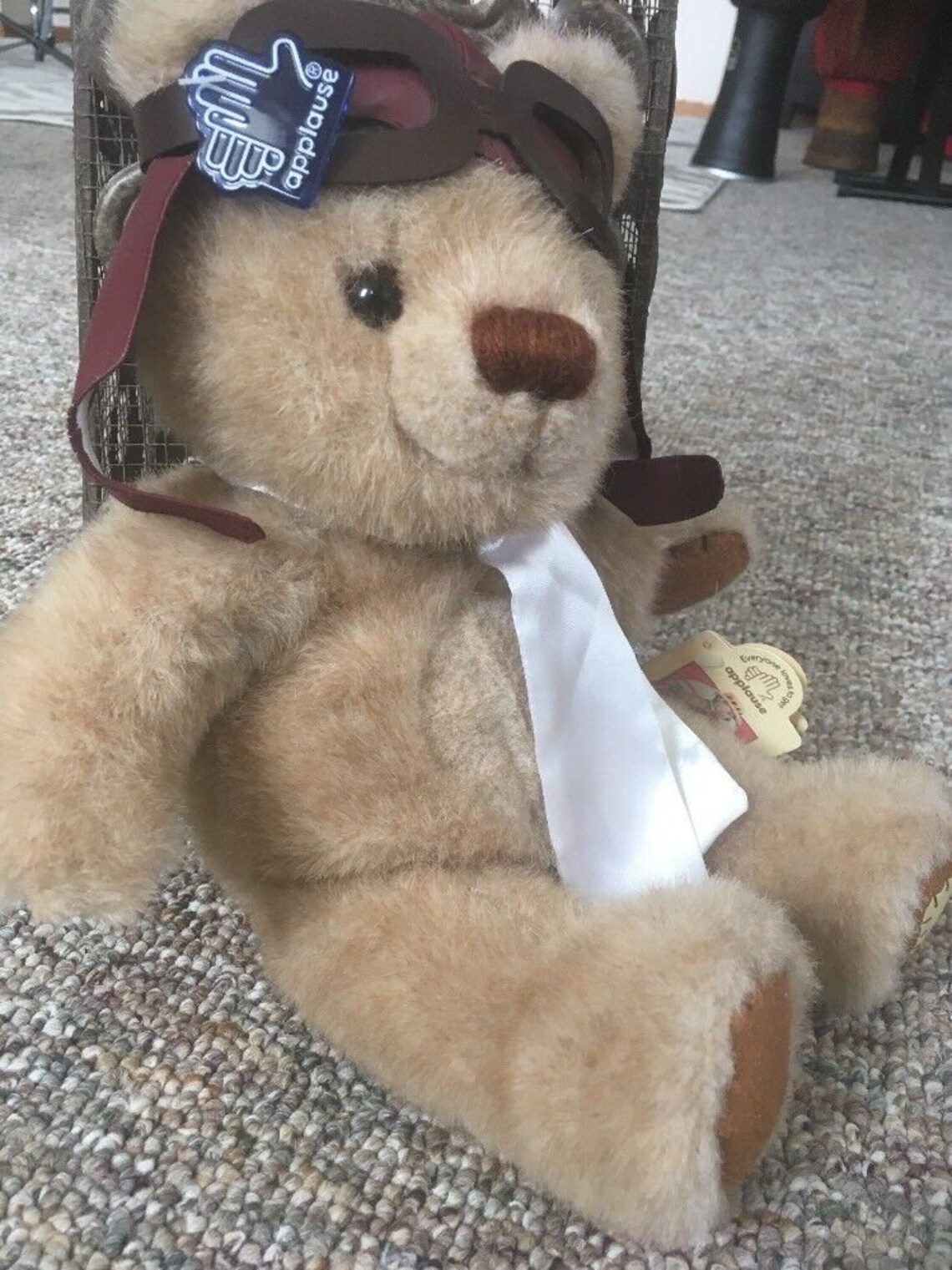 Applause Teddy Tum Tum Aviator Plush Stuffed Teddy Bear RARE - Etsy