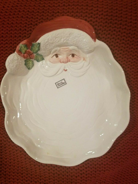 Christmas Santa Plate Santa Plate Hand Painted 10 High | Etsy