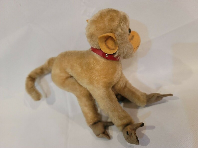 Steiff Coco Baboon Monkey Mohair Red Coller 1960s Vintage | Etsy