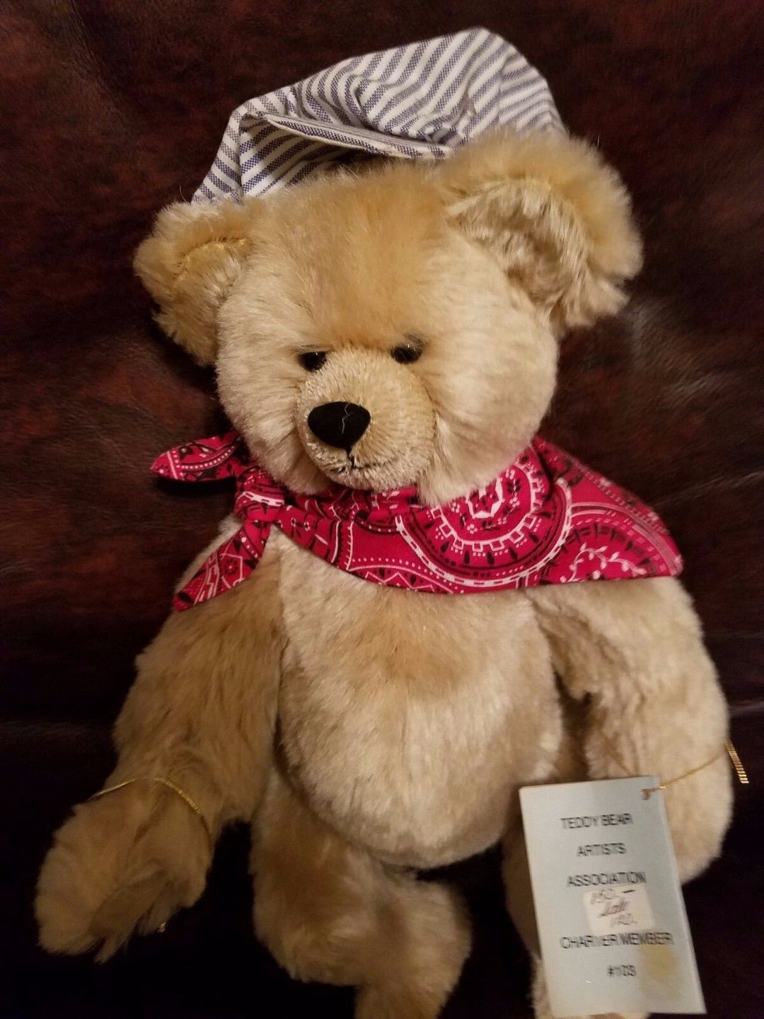 Railroad Beargineer by Tabby Bears by Jean Gadano & Mitzi Fry 13" - Etsy