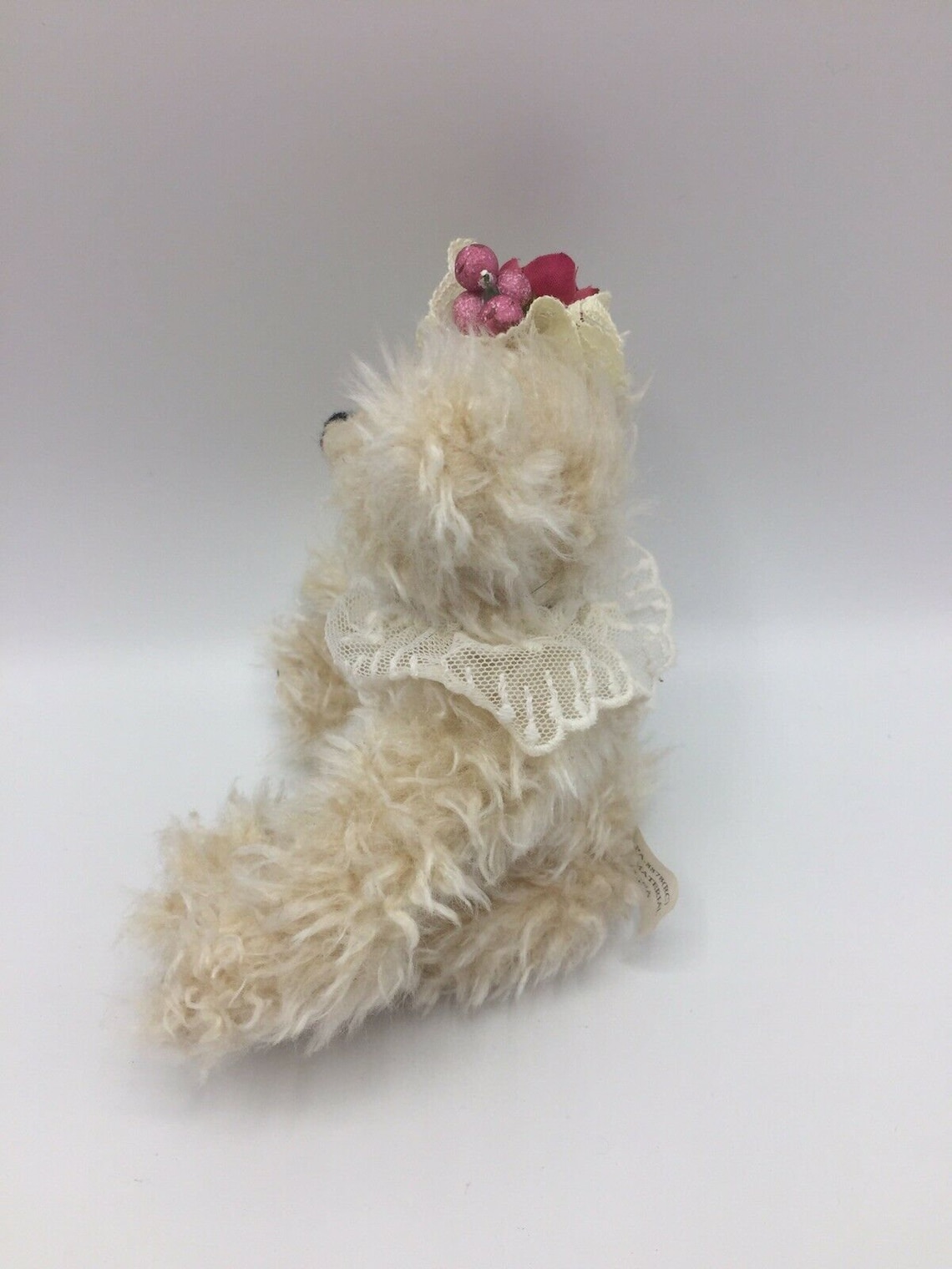 Jointed Stuffed Bear with Lace Head Adornment and Lace | Etsy