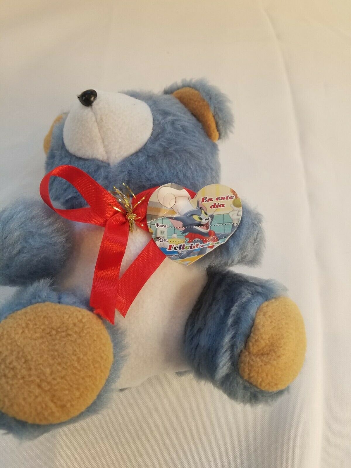 Blue Teddy Bear w bred ribbon en este dia | Etsy