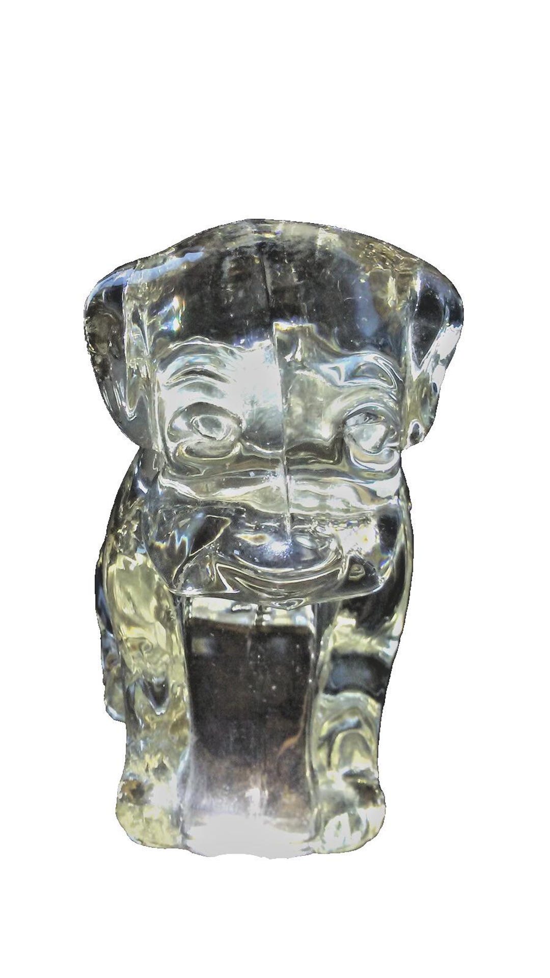 Vintage Clear Glass Dog Figurine - Etsy