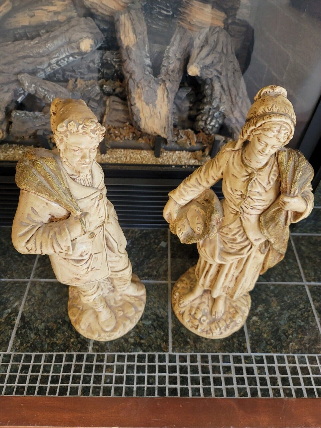 Marwal Chalkware 19" Fisherman - Etsy