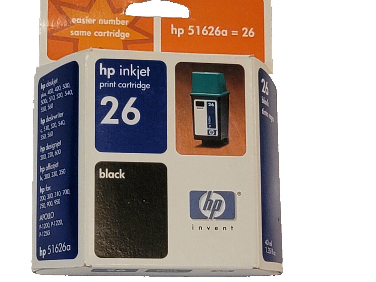 1 Genuine HP 26 Black Ink Cartridges 51626A 40ml Etsy