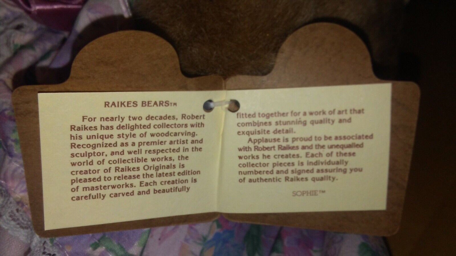 Raikes Wood Face Plush Teddy Bear sophie Girl - Etsy