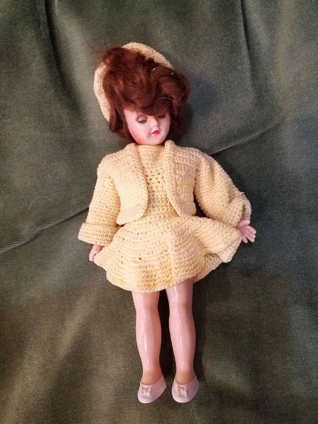 Duchess Doll Corp 1948 DOLL 7" Beautiful Gown Blinking Eyes Plastic ...