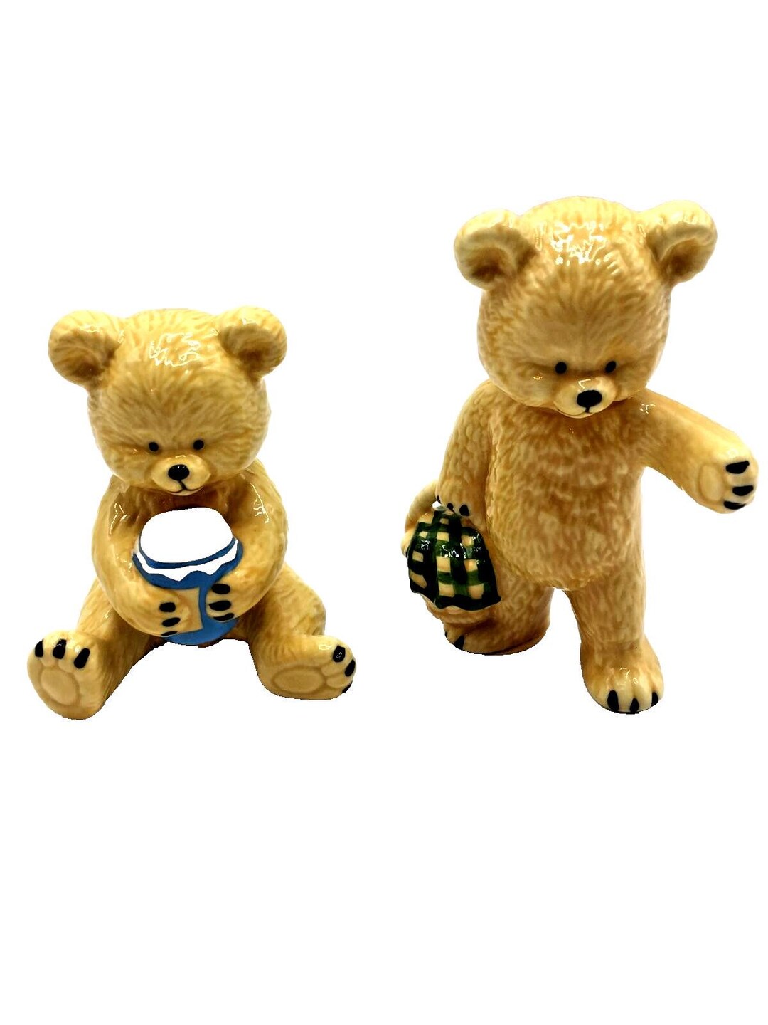 Danbury Mint Teddy Bears Figurines: "honey Bear" and "picnic Bear" - Etsy