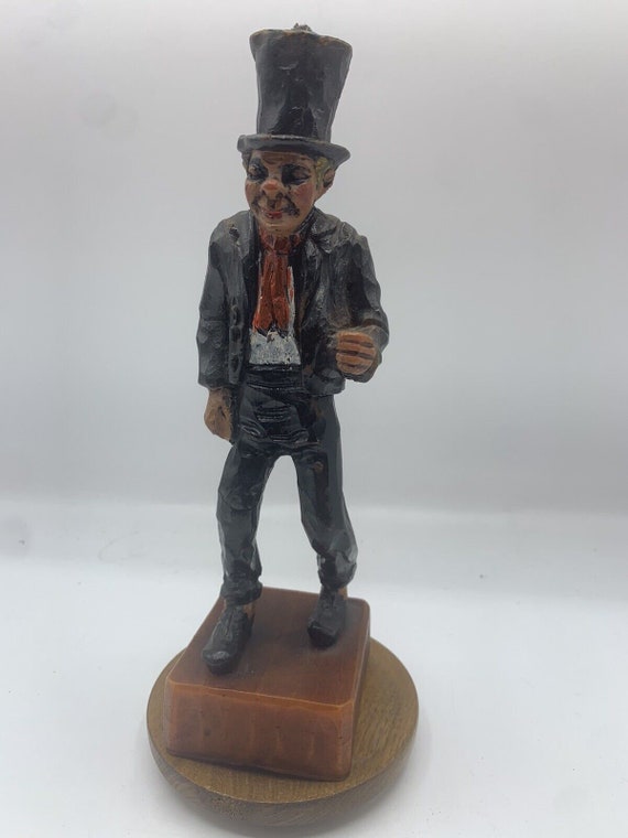 Wax Figure Man with Top Hat hand carved - Gem