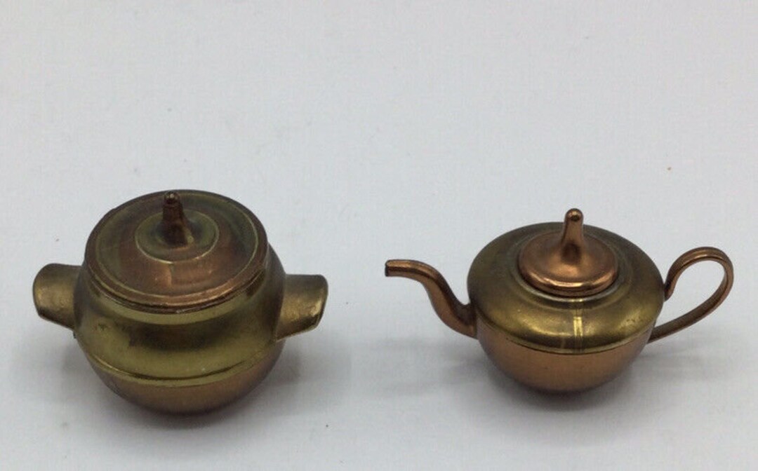 Vintage Miniature 2-piece Copper Teapot & Pot - Etsy