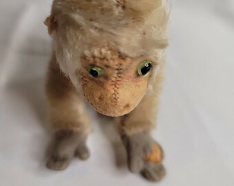 Vintage 1950's STEIFF Mohair COCO Pavian Baboon MONKEY W Red Leather ...