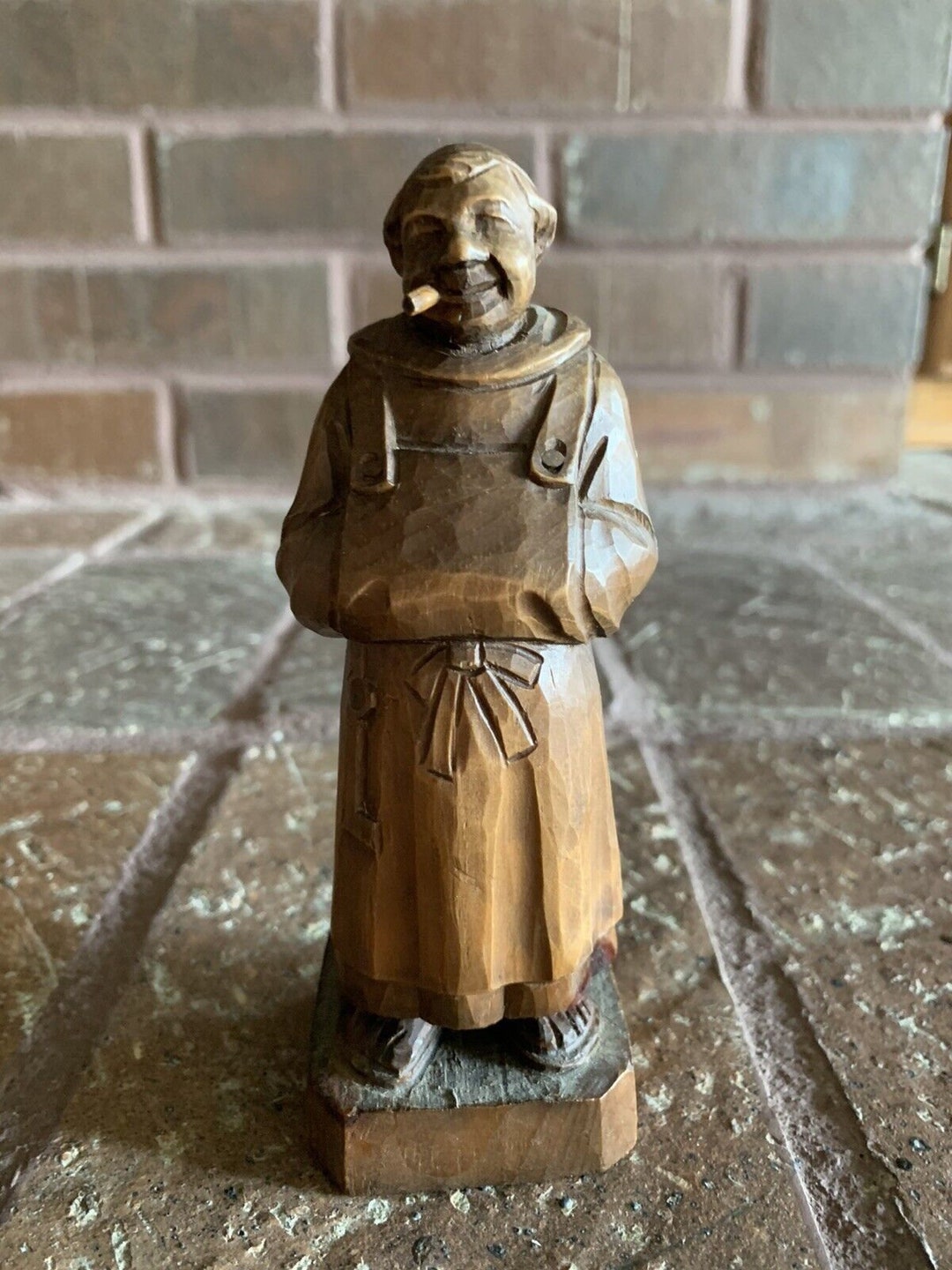 Vintage German Hand Carved Wooden Monk/fryer 5 Figurine - Etsy