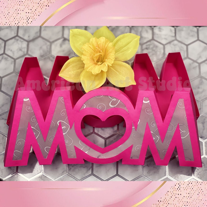 Mom Box Template, Mother's Day Gift Box, Shadow Box, Light Box, Happy ...