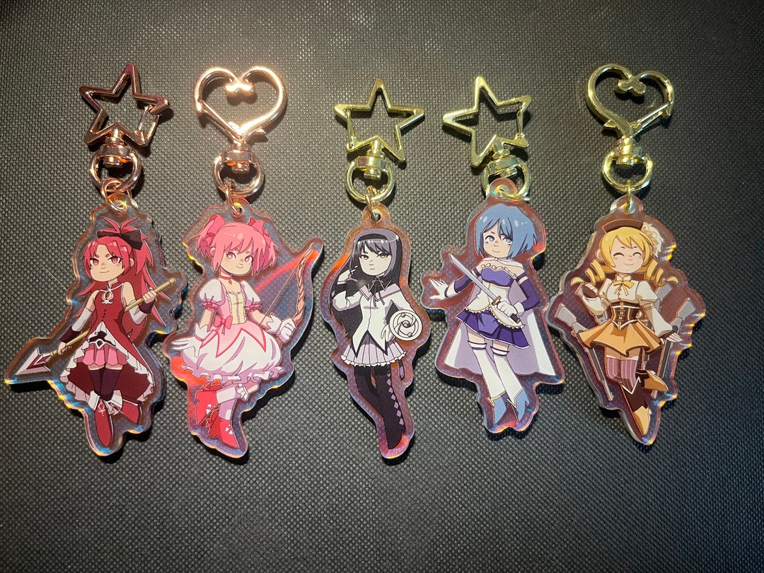 Madoka Magica Homura and Madoka Keychains - Etsy