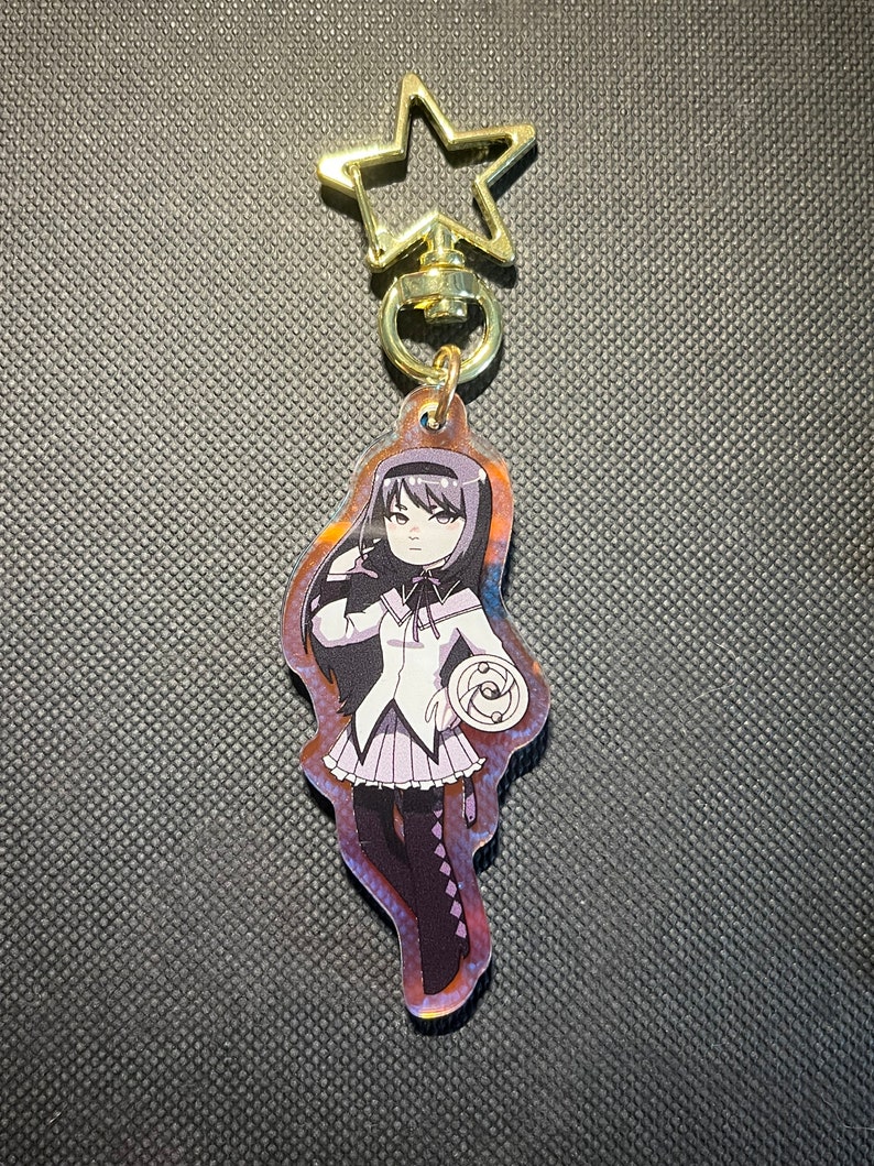 Madoka Magica Homura and Madoka Keychains - Etsy