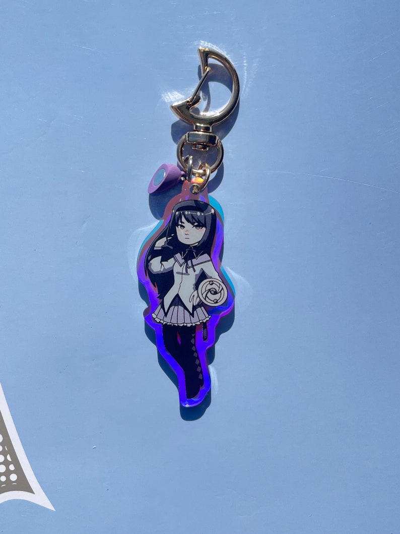 Madoka Magica Homura and Madoka Keychains - Etsy