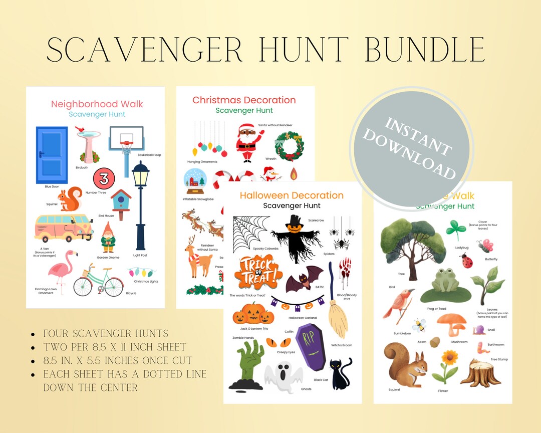 Scavenger Hunt Bundle - Etsy