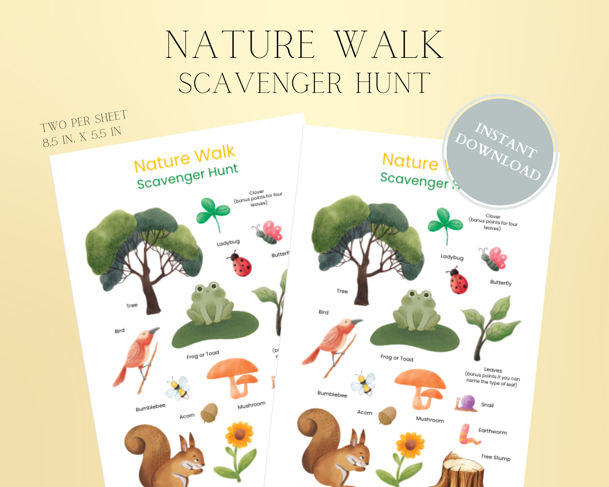 Nature Walk Scavenger Hunt - Etsy