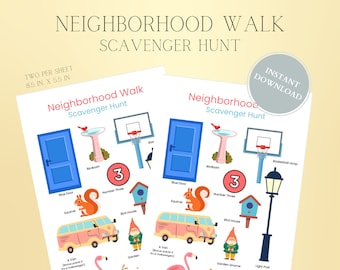 Neighborhood Scavenger Hunt Game for Kids - Etsy