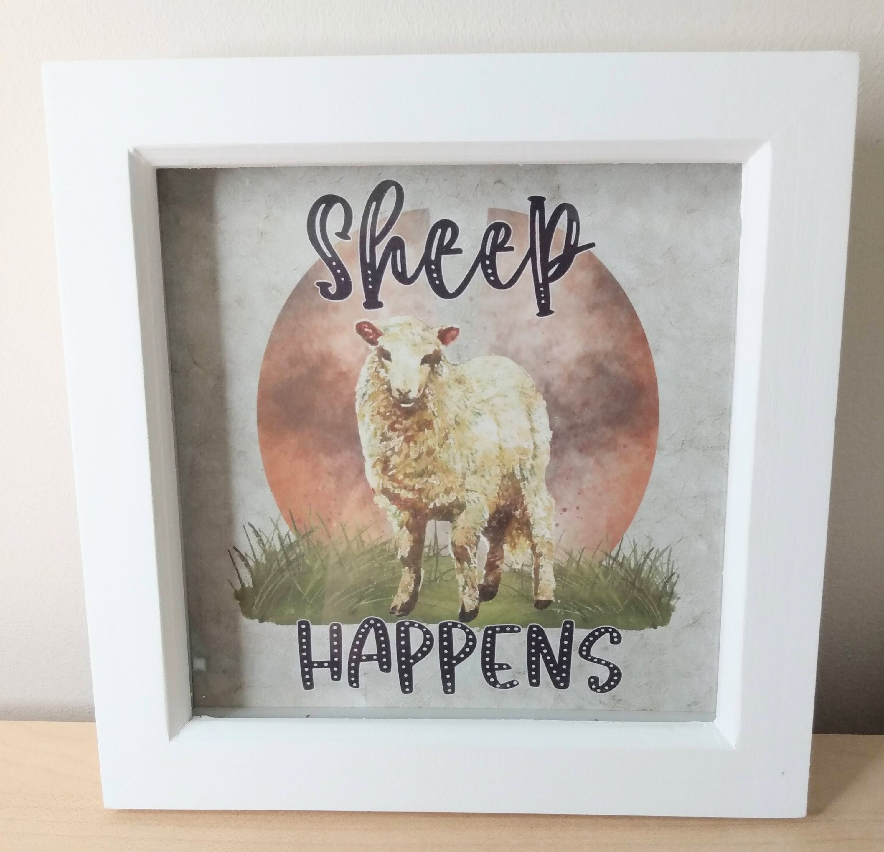 Sheep happens frame humour gift Sheep gift Gift for friend | Etsy