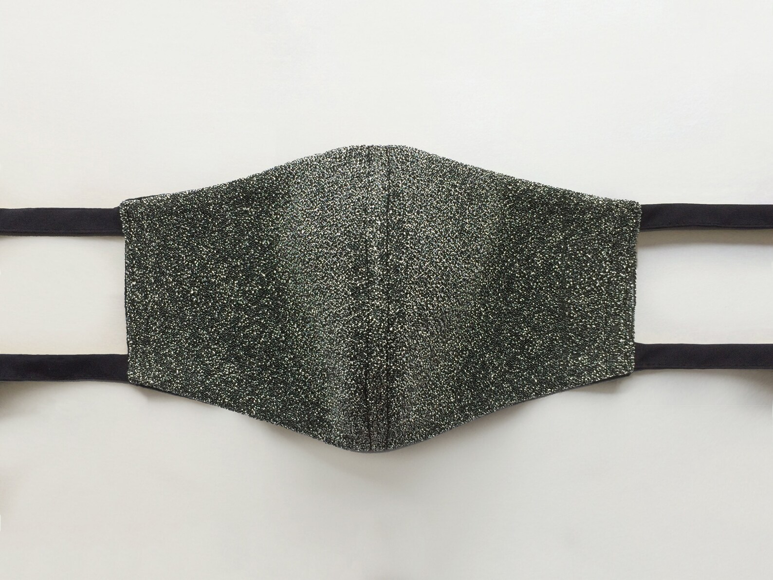 Silver Glitter Face Mask Sparkly Fitted Adjustable Straps High Quality ...