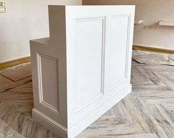 Luxury U Shape Curved Pleated Front Reception Desk for Salon or Retail ...