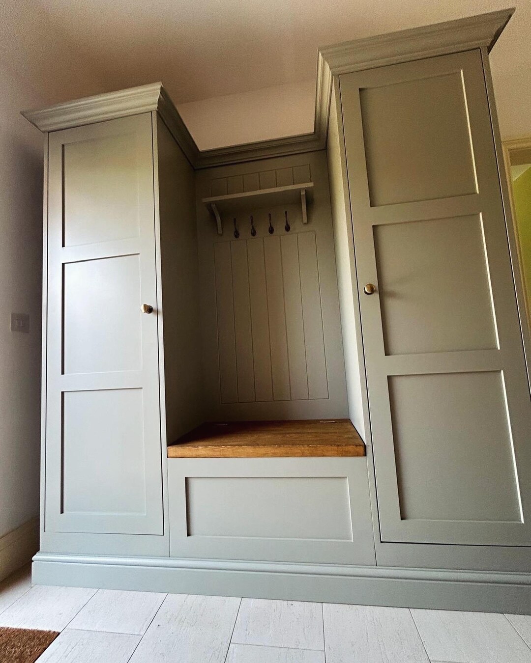 Classic Bootroom Double Cupboard & Hallway Bench, Hallway Shoe and Coat ...