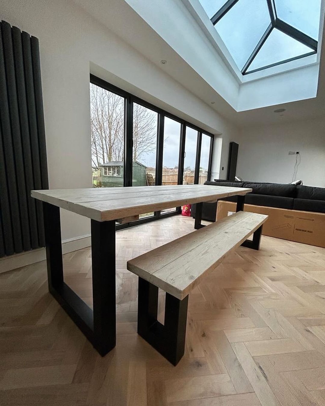 Chunky Square Leg Dining Table Only, Rustic, Industrial, Solid Wood ...