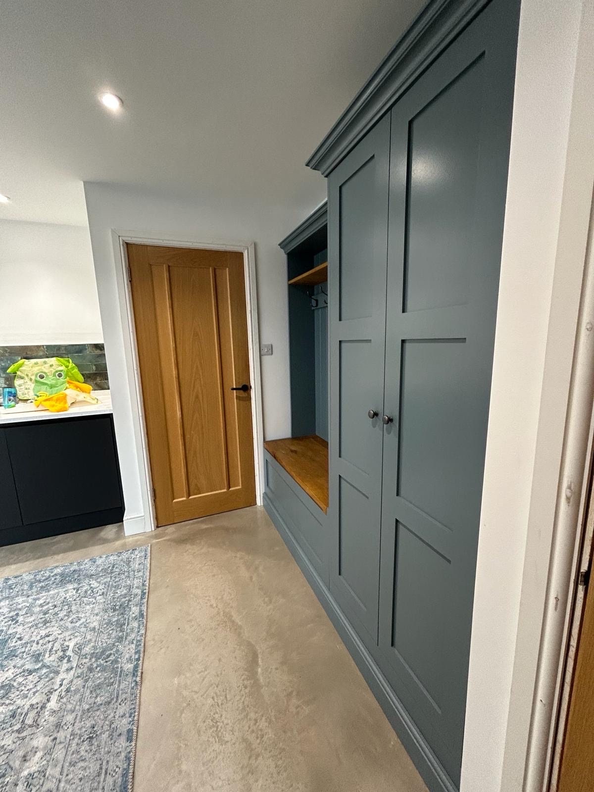 Painted Boot Room Mudroom Cupboard With Bench: Hallway Shoe Storage ...