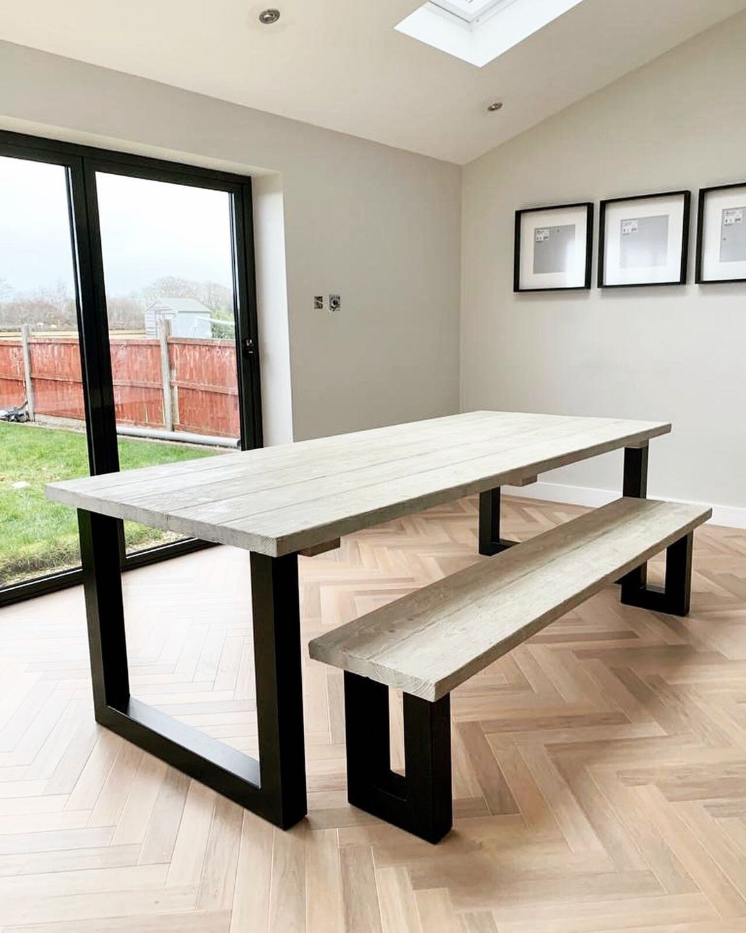 Chunky Square Leg Dining Table Only Rustic Industrial Solid - Etsy