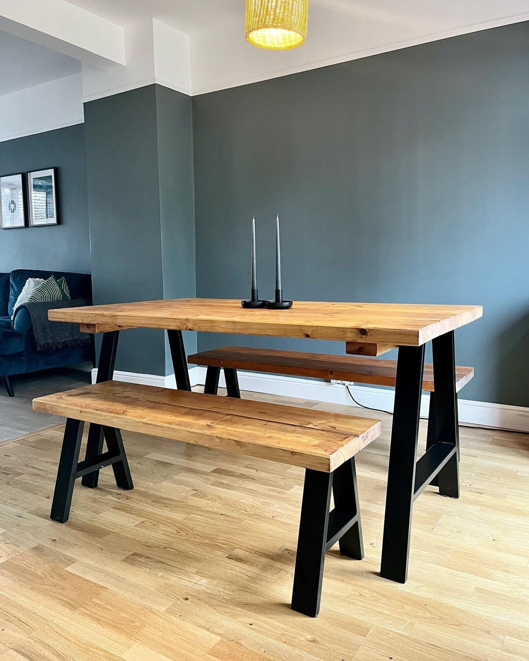 Reclaimed A Frame Leg Dining Table & One Bench Rustic - Etsy