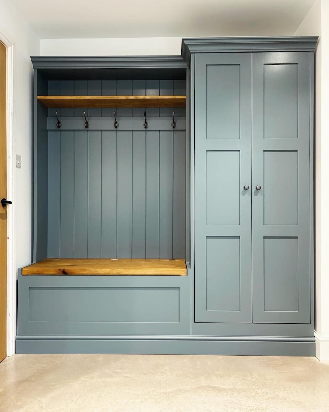Painted Boot Room Mudroom Cupboard With Bench: Hallway Shoe Storage ...