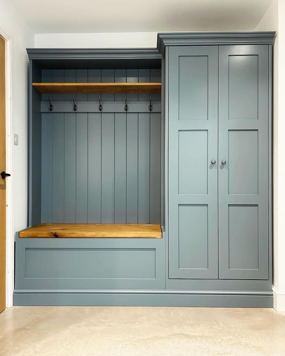Painted Boot Room Mudroom Cupboard With Bench: Hallway Shoe Storage ...
