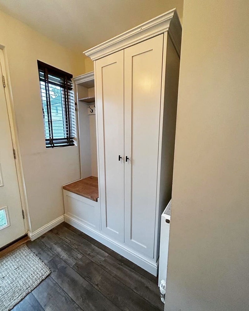 Painted Boot Room Mudroom Cupboard With Bench: Hallway Shoe Storage ...