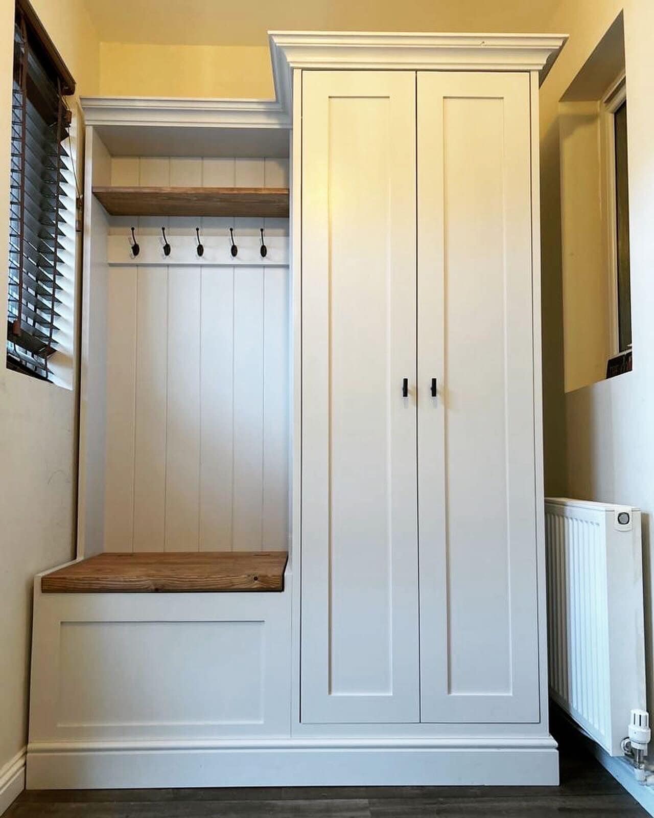 Decorative Boot Room Double Cupboard & Hallway Bench, Hallway Shoe and ...
